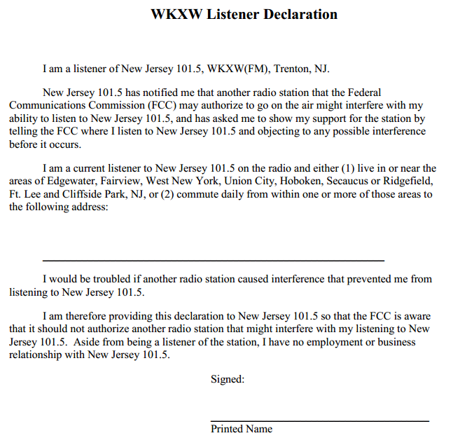 Media Confidential: NJ Radio: WKXW Asks Listeners To Fight New Station