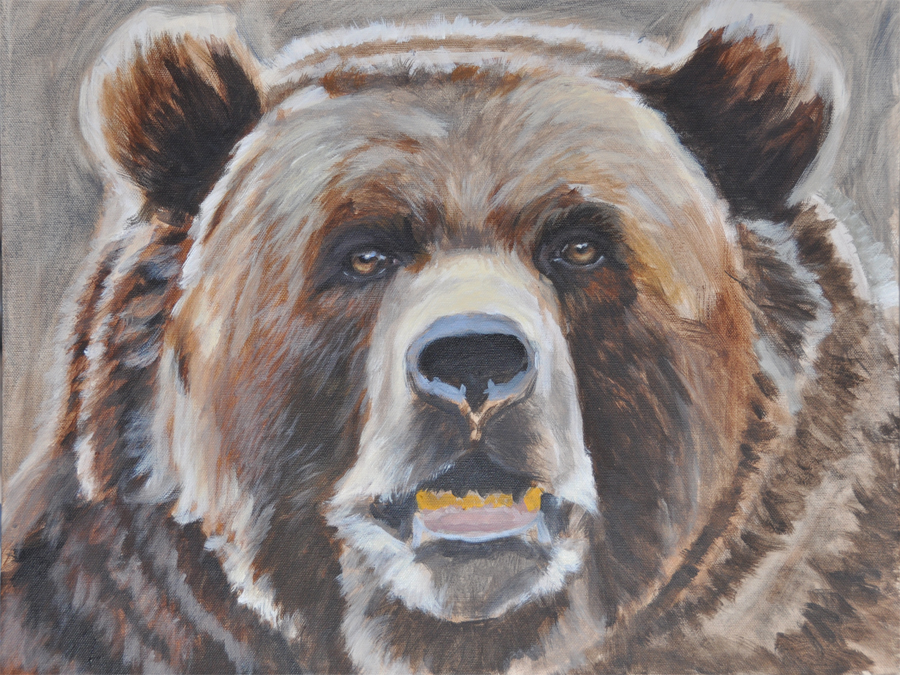 My Painted Life: Grizzly Bear portrait and painting demonstration