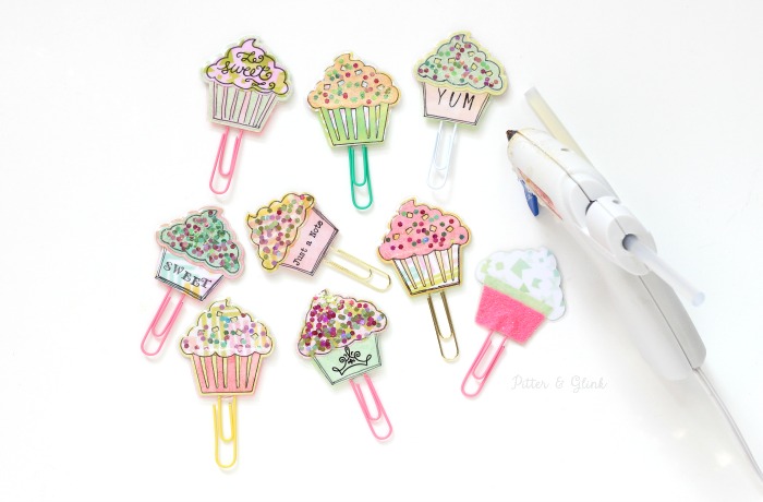 PitterAndGlink: How to Make Sparkly Cupcake Planner Clips