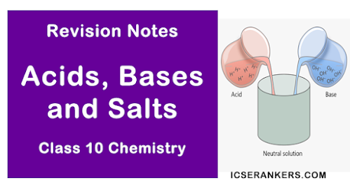 Revision Notes for Study of Acids, Bases and Salts Class 10 Chemistry ICSE