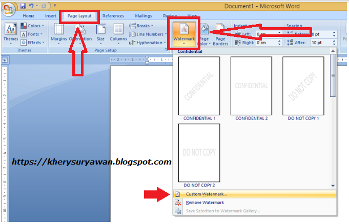 Cara Membuat Watermark di Word 2007,2013,2016,2019 - Kherysuryawan.id