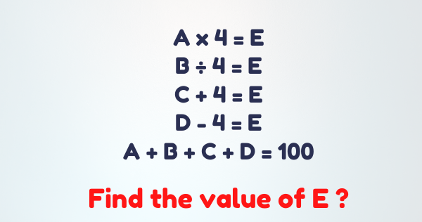 A x 4 = E | Find the Value of E - with Answer - Forward Junction Puzzles
