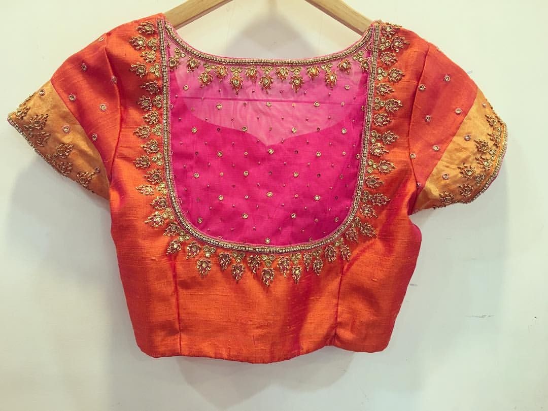 A Stunning Collection of Full 4K Blouse Back Neck Designs for Silk ...