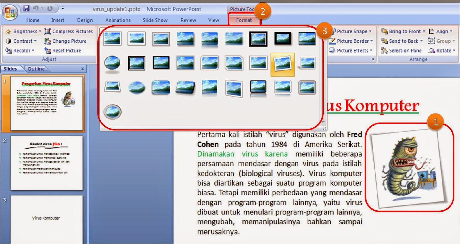 Memodifikasi Style dan Efek Gambar Powerpoint | Powerpoint Interaktif
