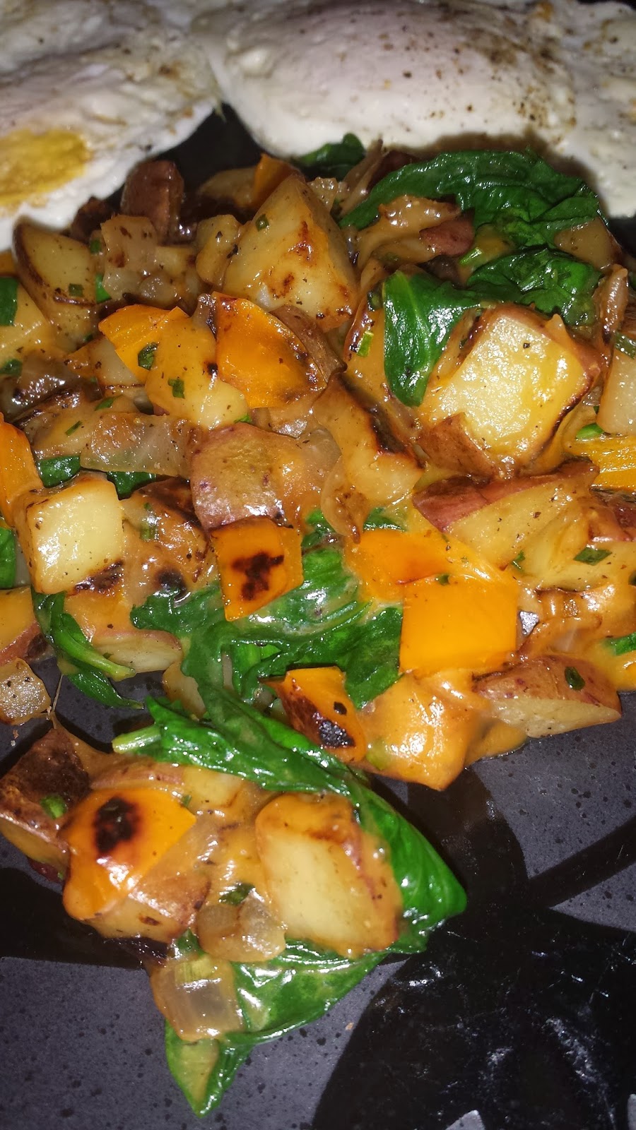 Rebecca's Amazing Creations: Pepper Spinach Hash