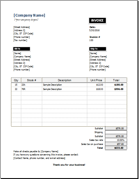 Stock Invoices ~ Certificate Letter