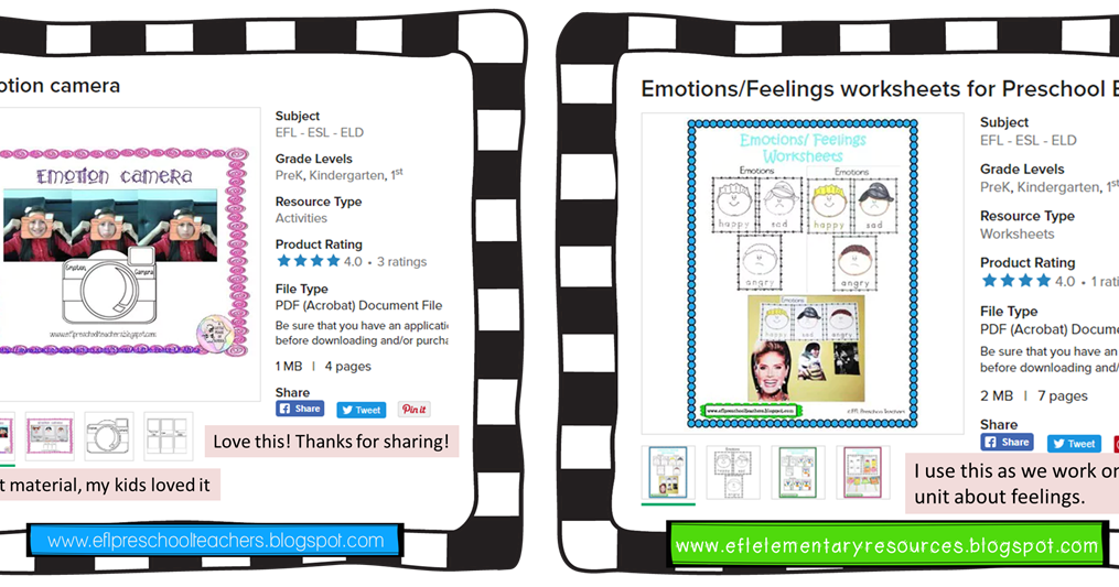 ESL/EFL Preschool Teachers: Feelings/ Emotions Theme
