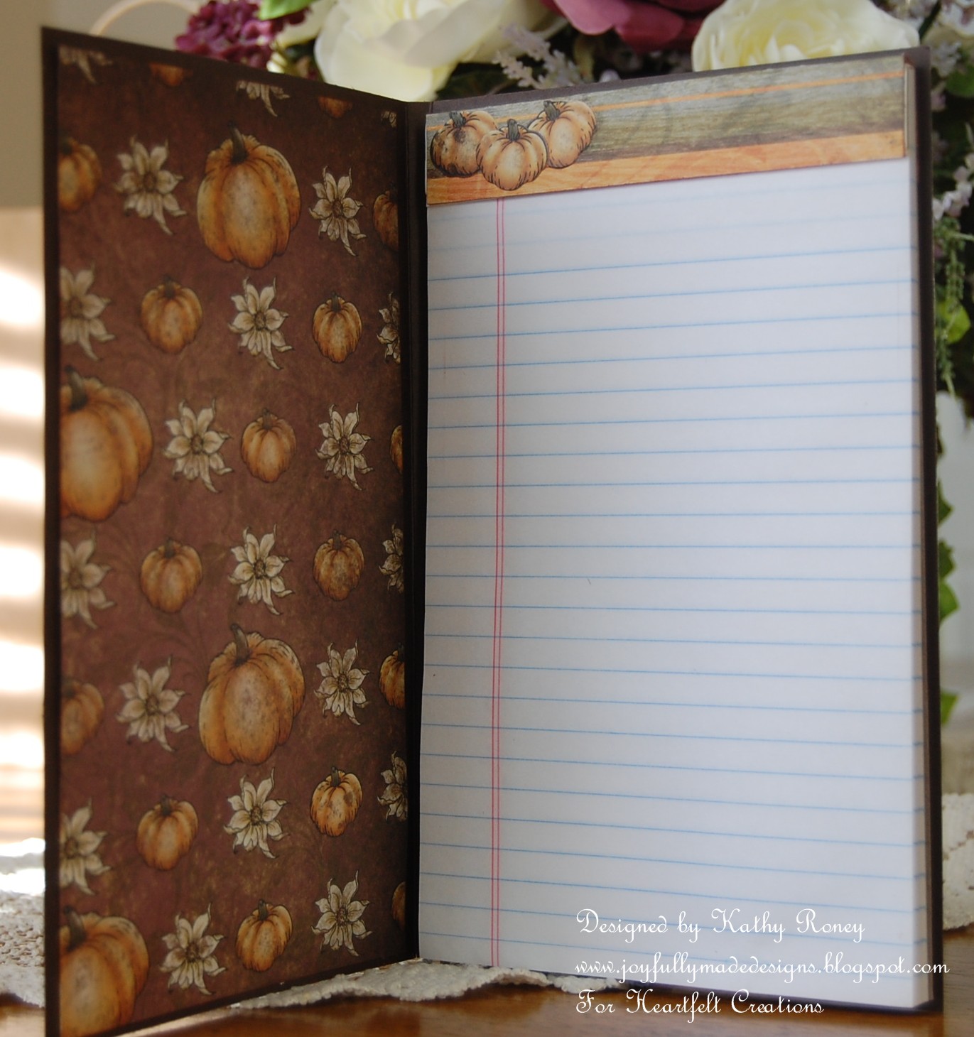 Joyfully Made Designs: Heartfelt Creations - Raspberry Swirl & Fall Notepad