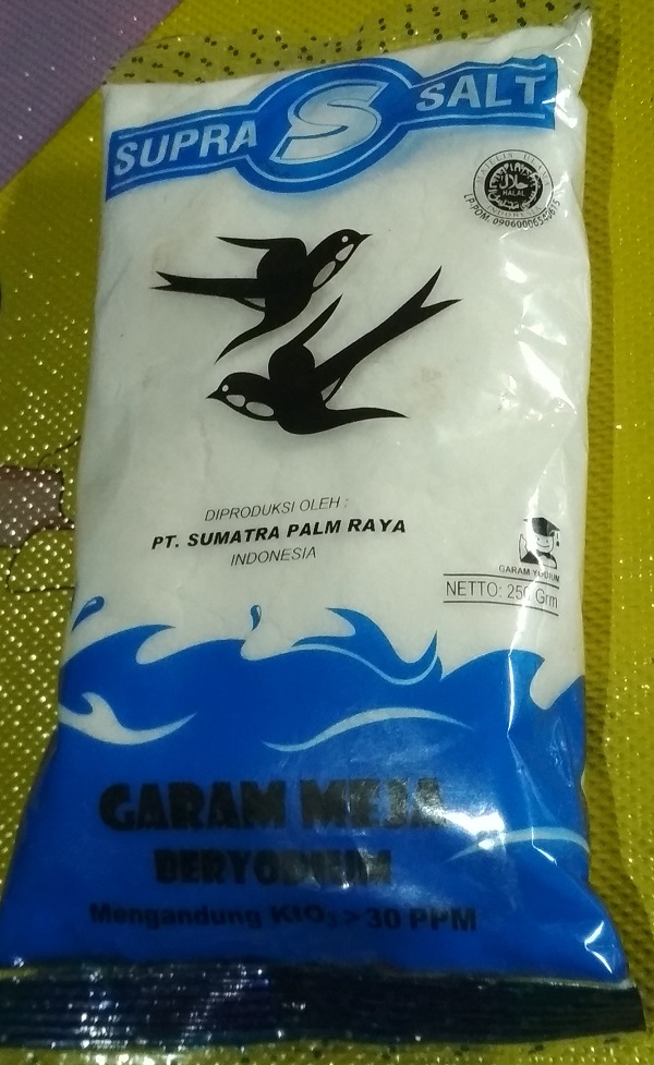 Garam Meja Supra Salt 250 Gram - Komposisi Produk