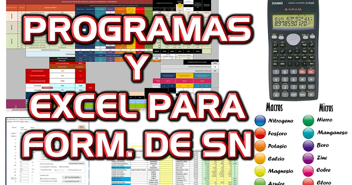 Programa y hojas de excel y cómo hacer un excel para calcular de ...