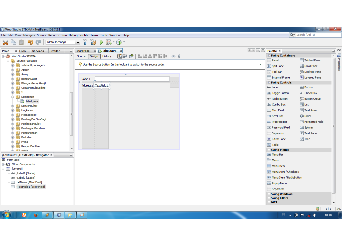 Membuat Text Field Java Netbeans Create Text Field Java Netbeans
