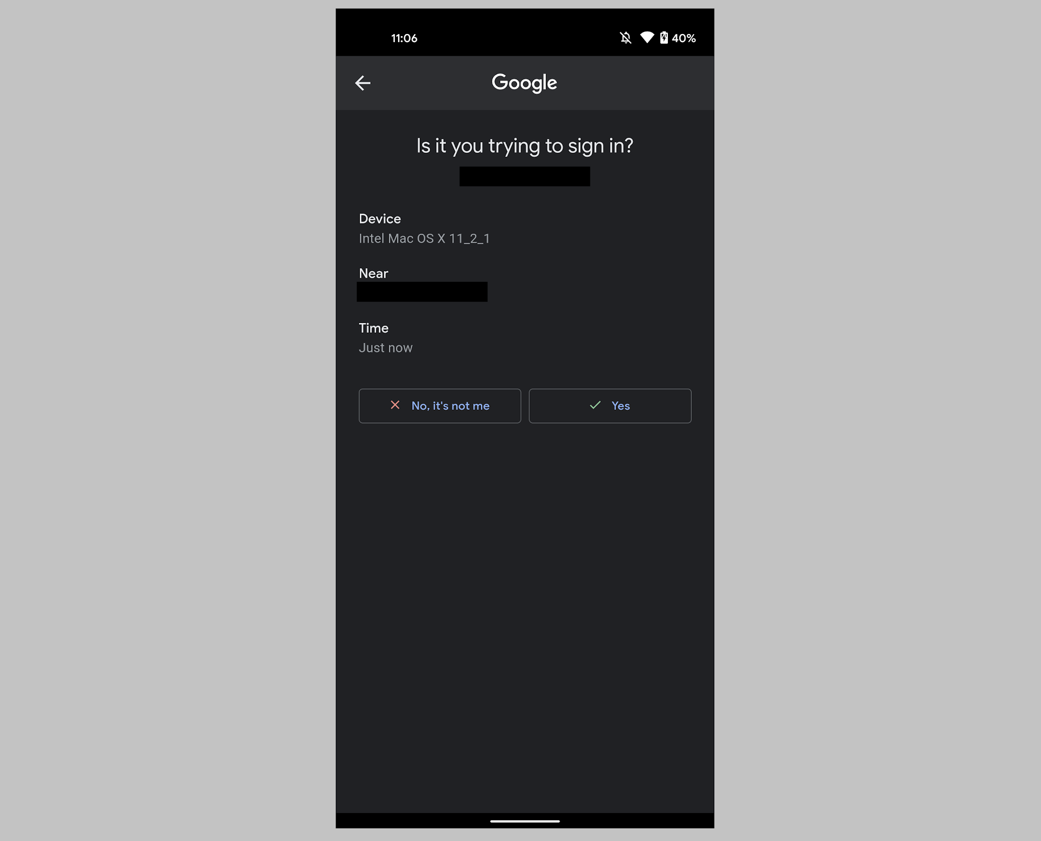Google is testing the dark theme for its two-factor authentication ...