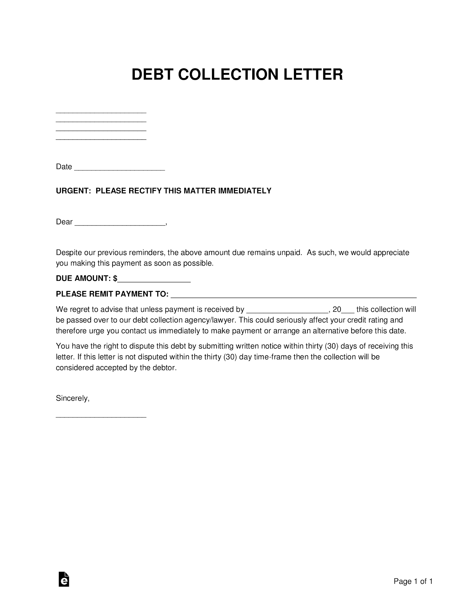 Past Due Collection Letter Template ~ Resume Letter