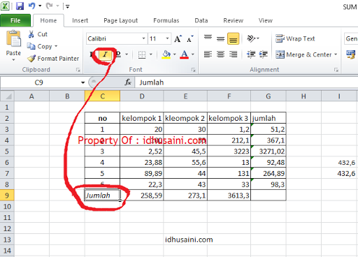 FUNGSI FONT PADA MICROSOFT EXCEL - Husaini Blog FUNGSI FONT PADA MICROSOFT EXCEL - Husaini Blog