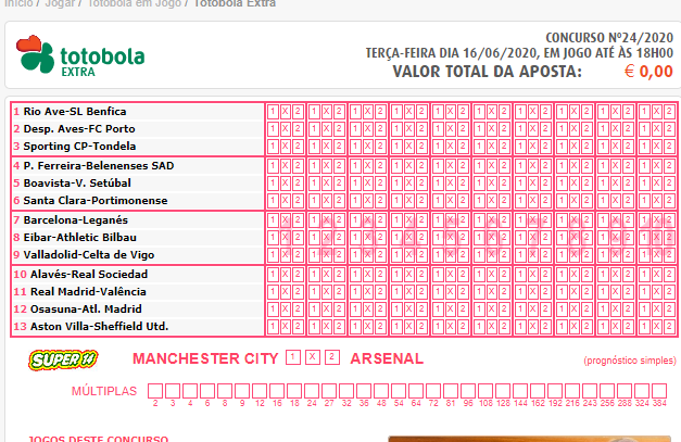 MÚLTIPLAS BASEADAS NO TOTOBOLA: Totobola extra