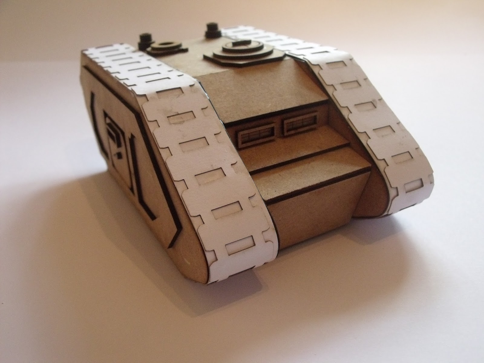Limited Edition Warhammer models: two wooden tanks