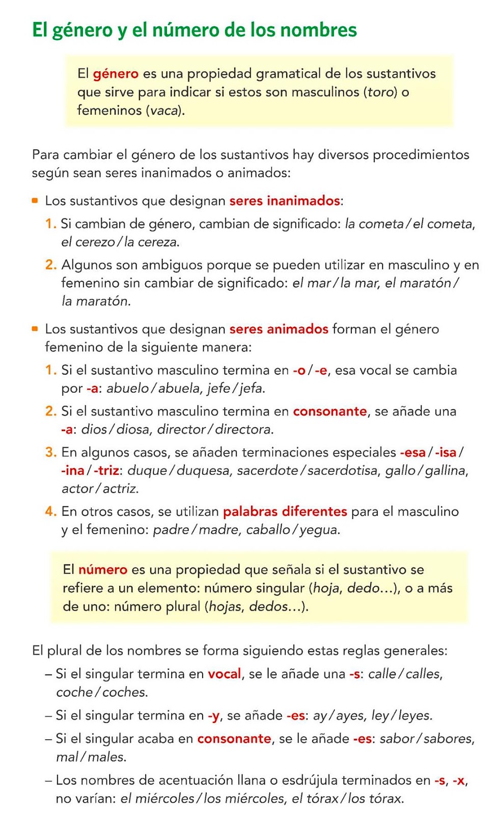 5º CEO Enlaces Lengua: UNIDAD 3: Género y número de los nombres. El ...