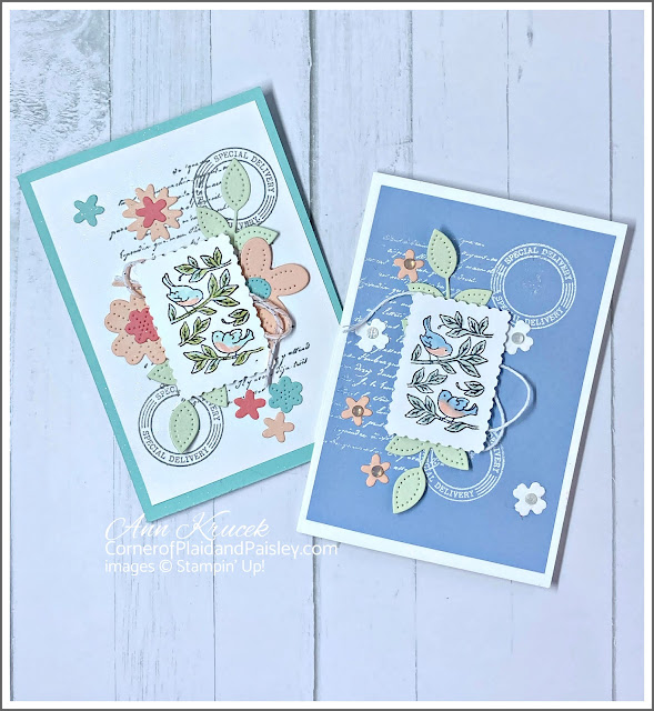 Posted For You Note Cards - Corner of Plaid and Paisley