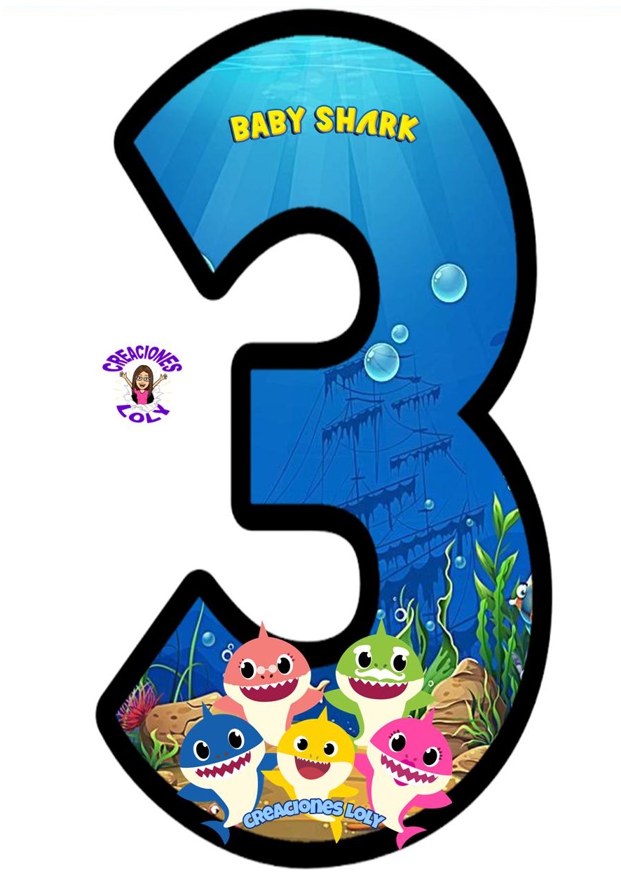 Creaciones Loly: Números Baby Shark