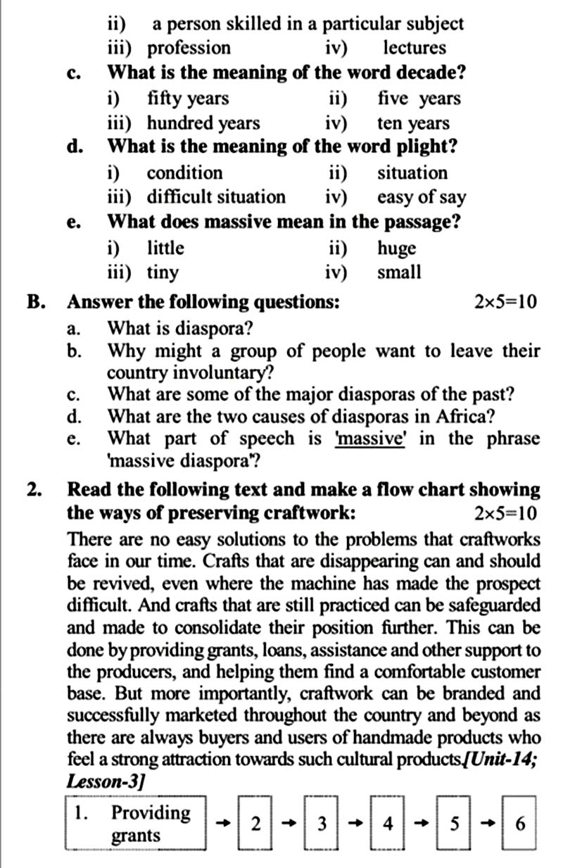 HSC English First Paper - Model question- 01 - Academic education bd