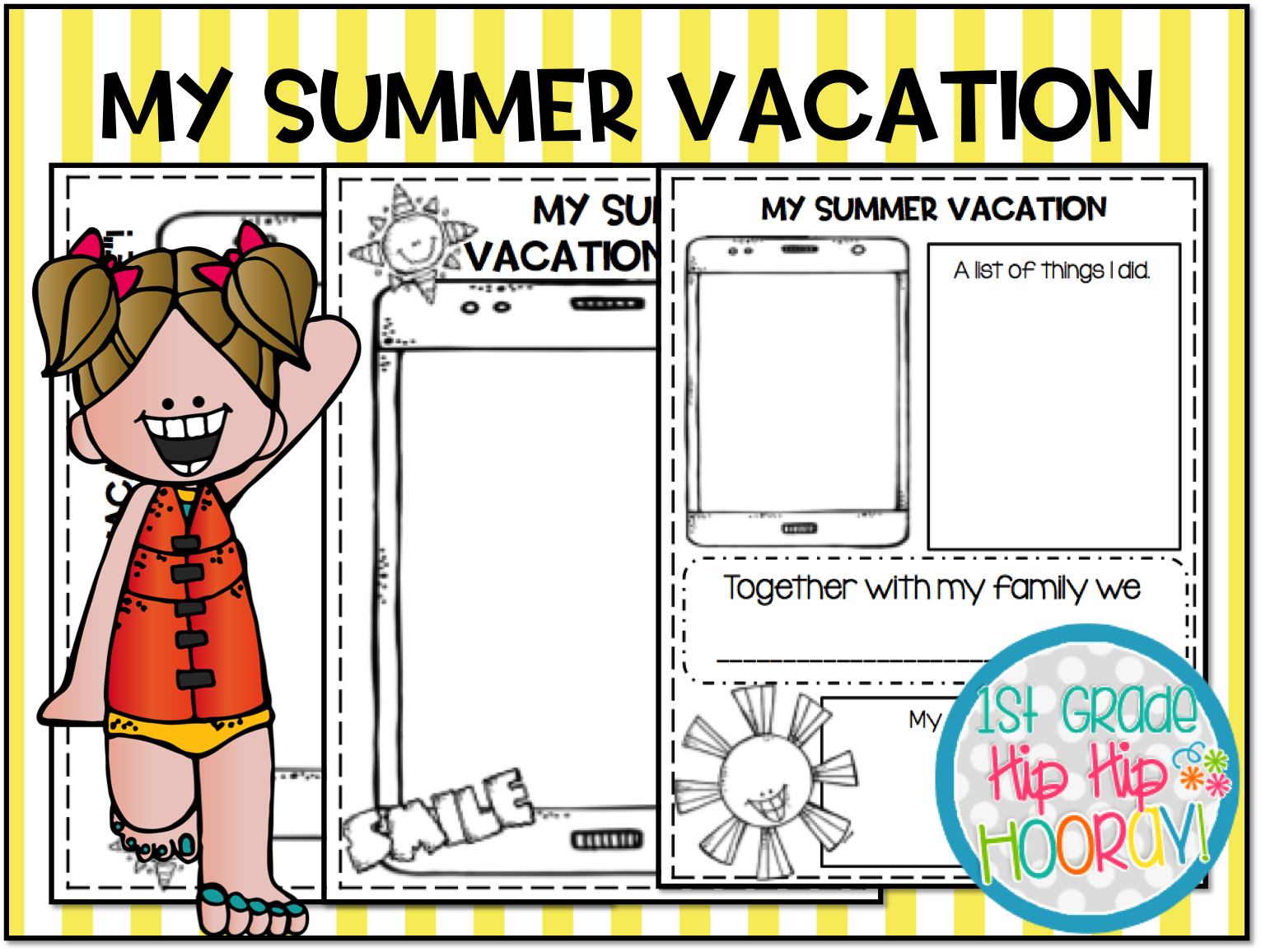 1st Grade Hip Hip Hooray!: Summer Vacation Writing Freebie!!