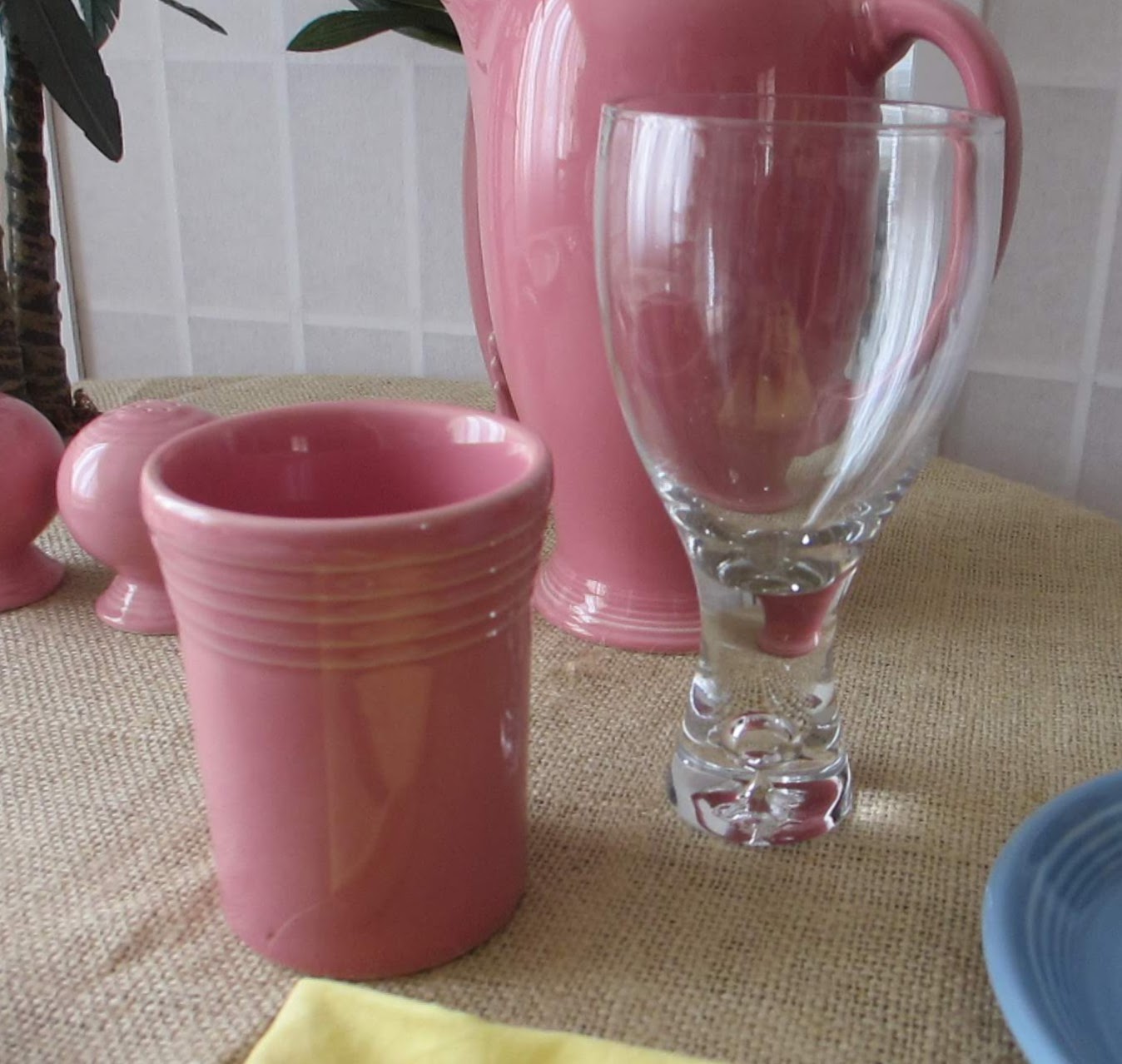 Table for One: Fiestaware and Flamingo Breakfast Table