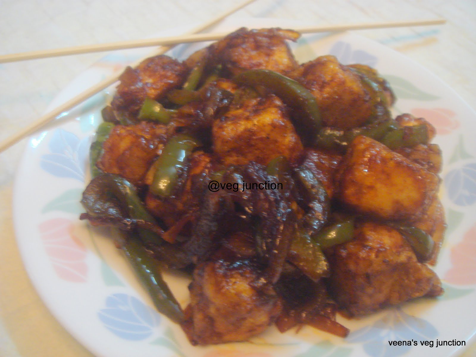 Chilli Paneer - Veenas Vegnation