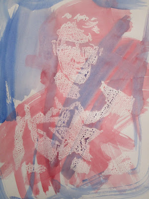 Coloring Outside the Lines: 8th grade wax resist watercolor portraits