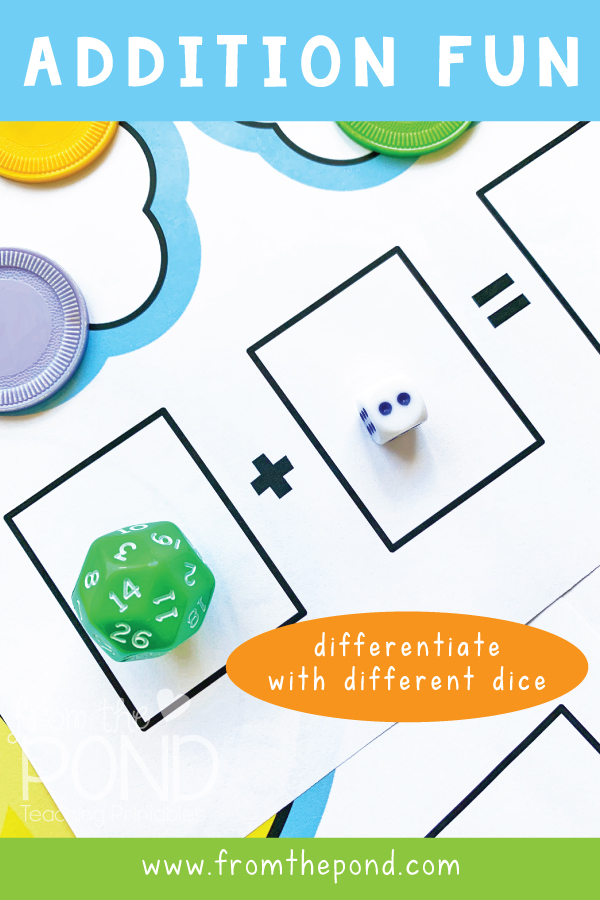 Roll and Add Math Center | From the Pond