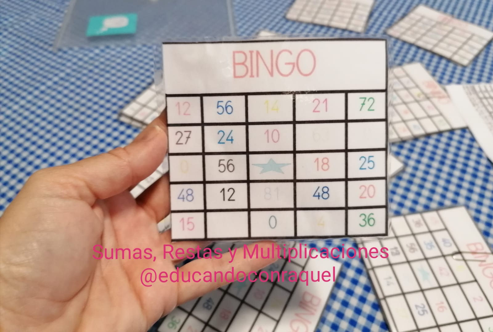 Educando con Raquel: Bingo de Sumas, Restas y Multiplicaciones