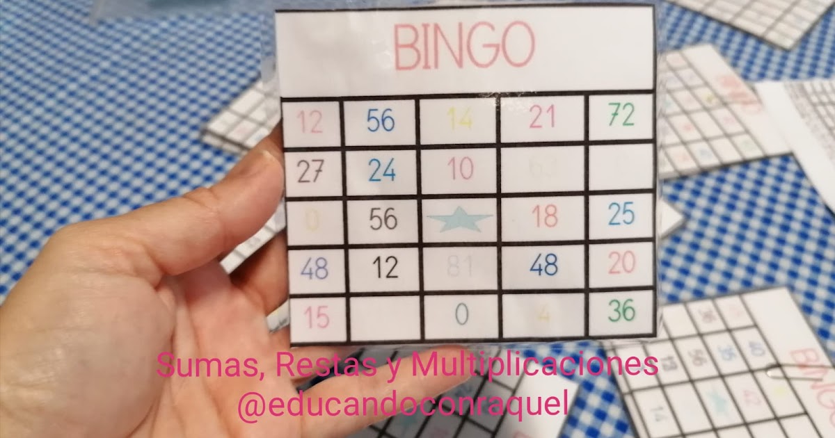 Educando con Raquel: Bingo de Sumas, Restas y Multiplicaciones