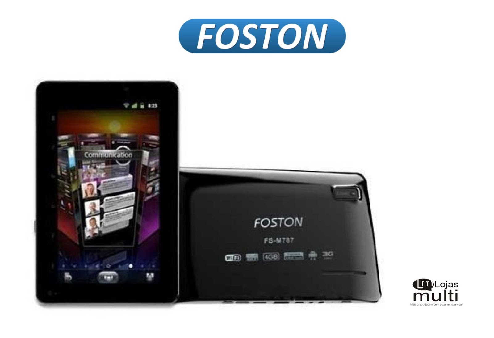 lojas multi: Tablet Foston Pad 7 Fs-m787 - Wifi E 3g - Android 4.0