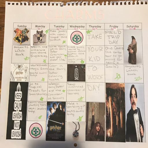 A Crafty Chick: Harry Potter Summer Camp Calender