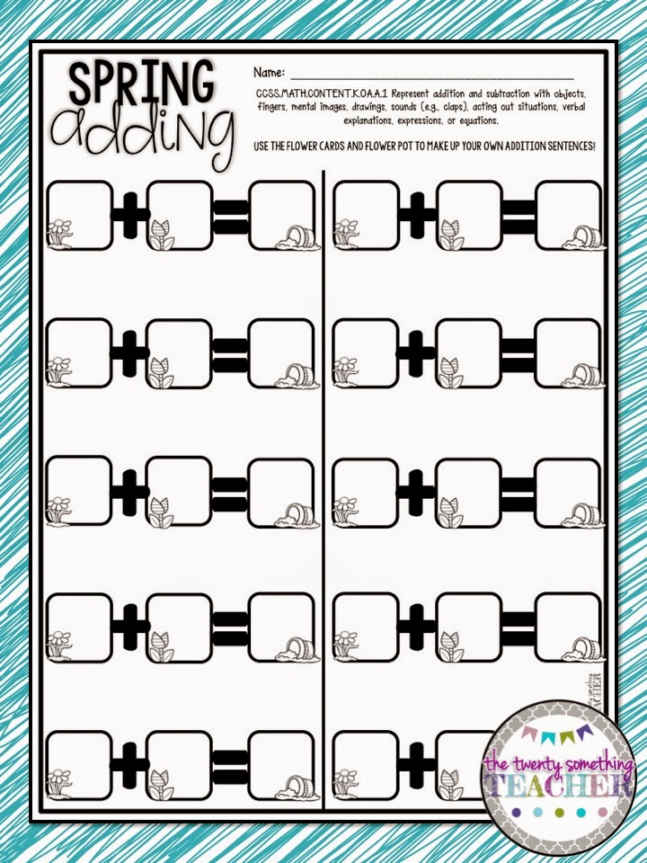 The Twenty Something Teacher: Spring Interactive Common Core Printables