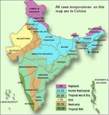 Temperature zones across India