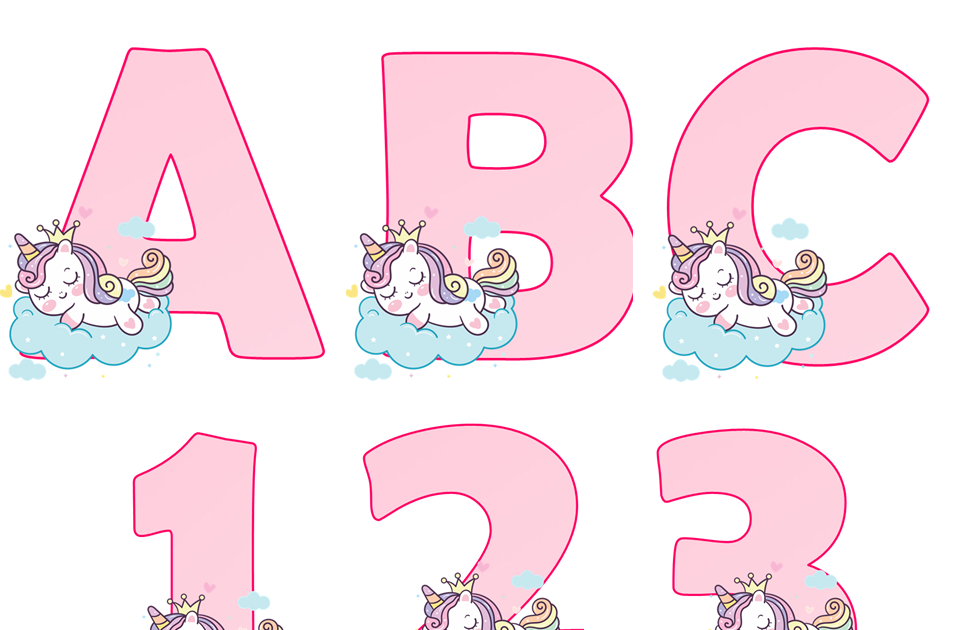 Kits imprimibles gratis : Alfabeto unicornio