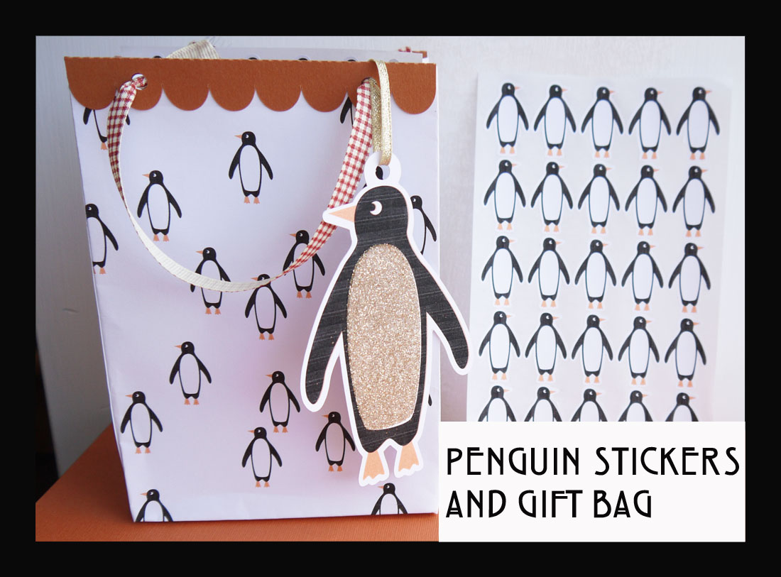Silhouette UK: Penguin stickers and gift bag with tag