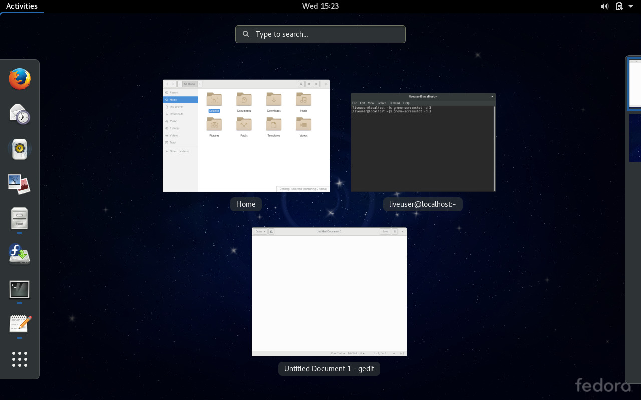 Fedora 24 Workstation screenshots
