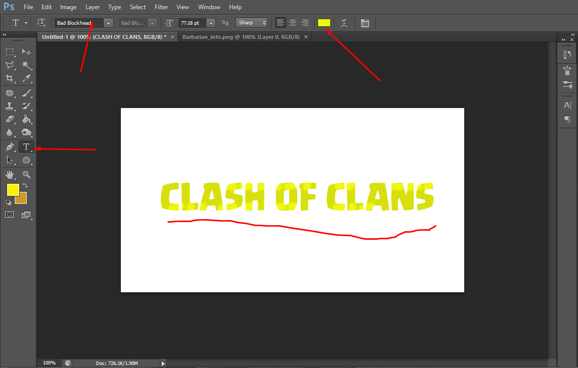 Tutorial Membuat Text Efeck Clash Of Clans | Informasi dan Tutorial Terkini