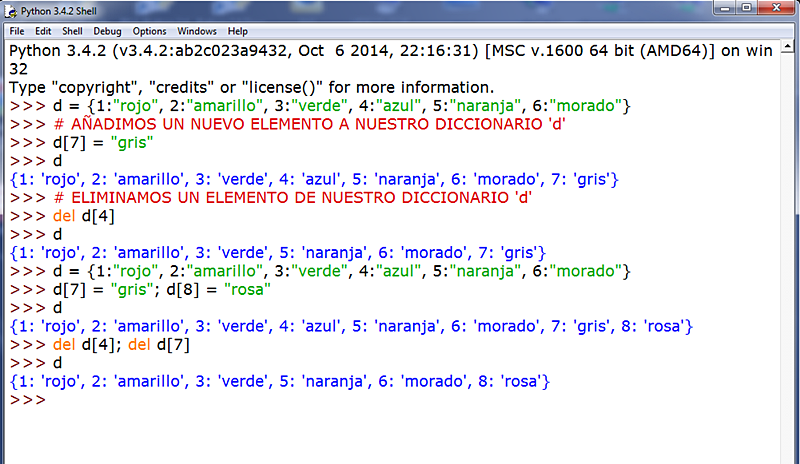 APRENDER A PROGRAMAR CON PYTHON: DICCIONARIOS Y SUS MÉTODOS