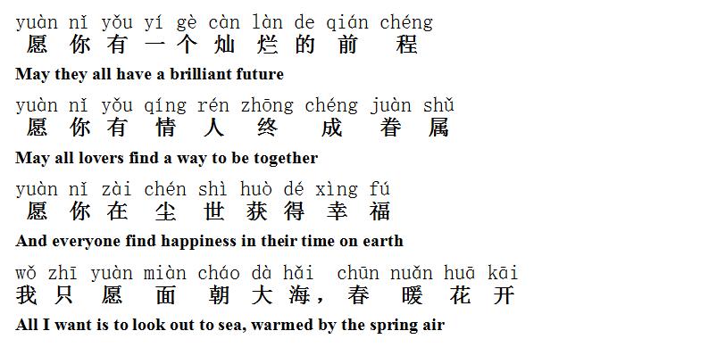 Learning Chinese with Iris: Looking out to sea, warmed by the spring ...