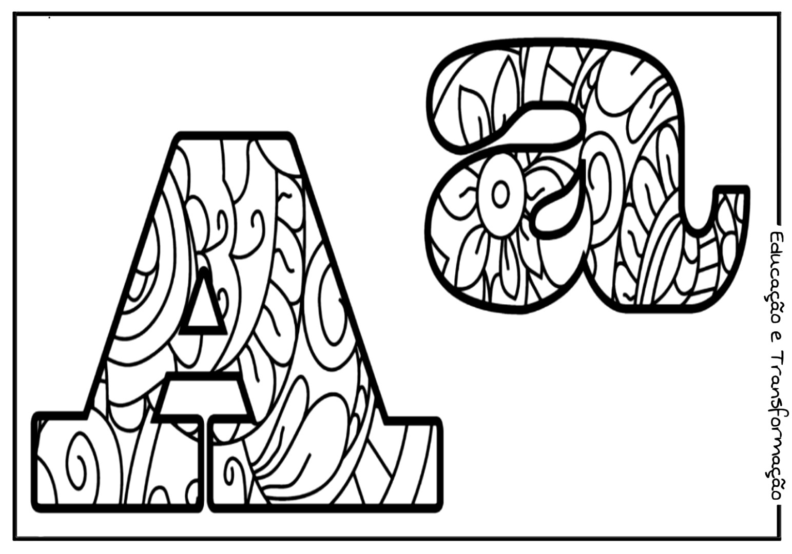 Alfabeto para colorir Letras com desenhos florais para colorir ...
