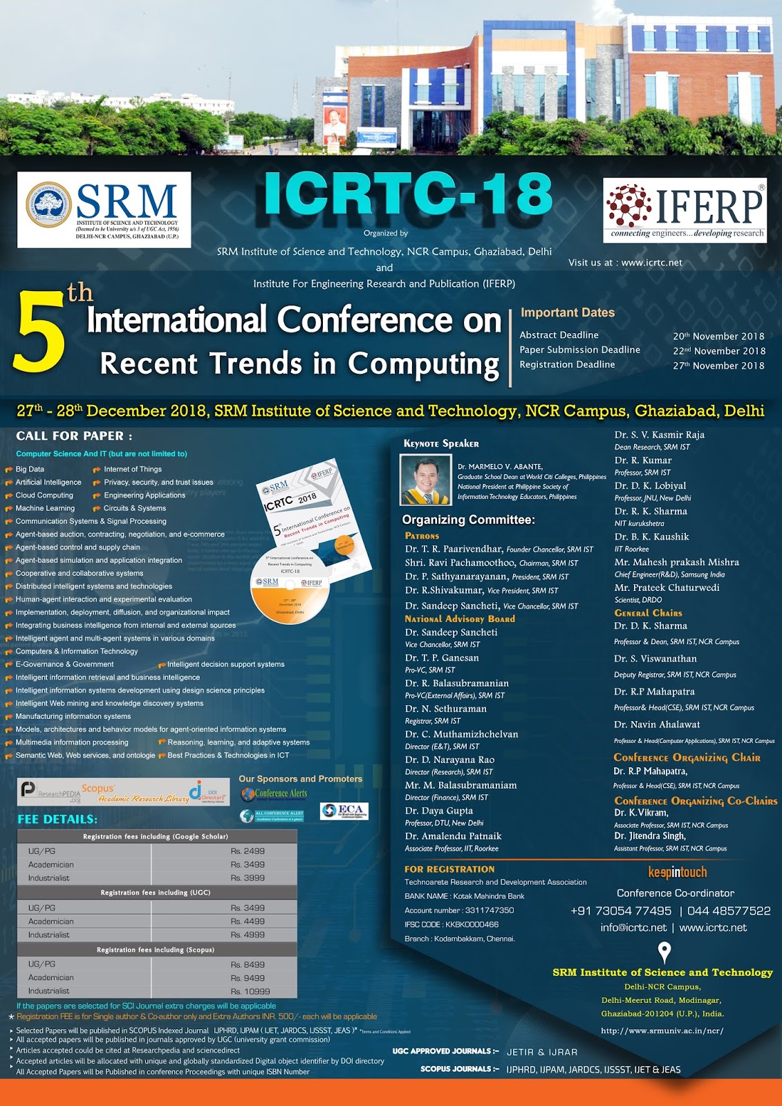 5th International Conference on Recents Trends in Computing (ICRTC-18)