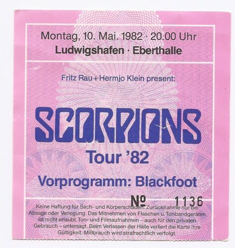 SCORPIONS Some tickets from early Germany tour | Scorpions Extra Fan