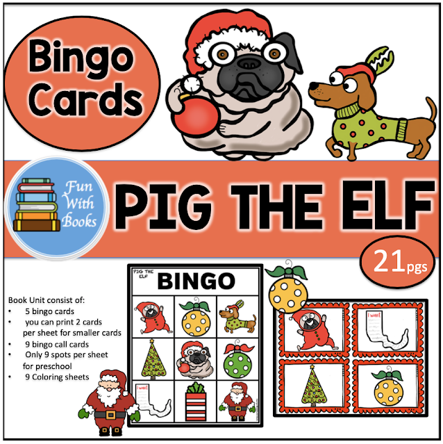 PIG THE ELF BINGO ~ Book Units by Lynn