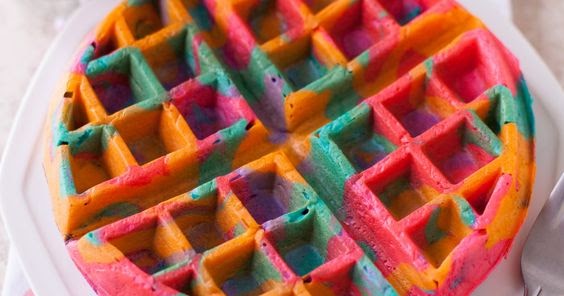 These tie-dye waffles in psychedelic shades put a colorful spin on ...
