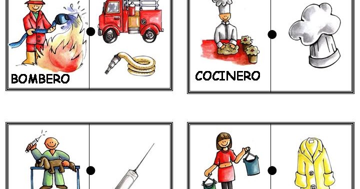 Patricienta y sus mikos: DOMINÓ DE LAS PROFESIONES EN COLOR