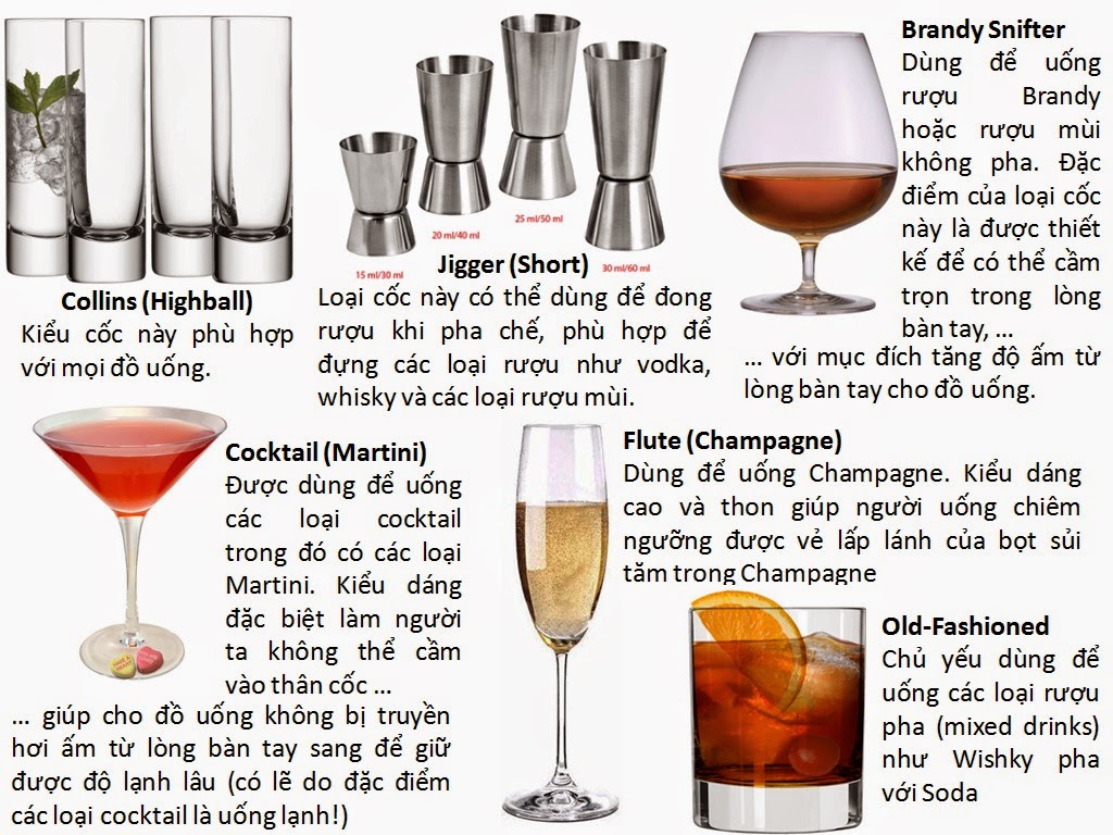 Các Loại Ly Rượu & Cocktail - Giải Pháp Nhà Hàng Khách Sạn Toàn Diện