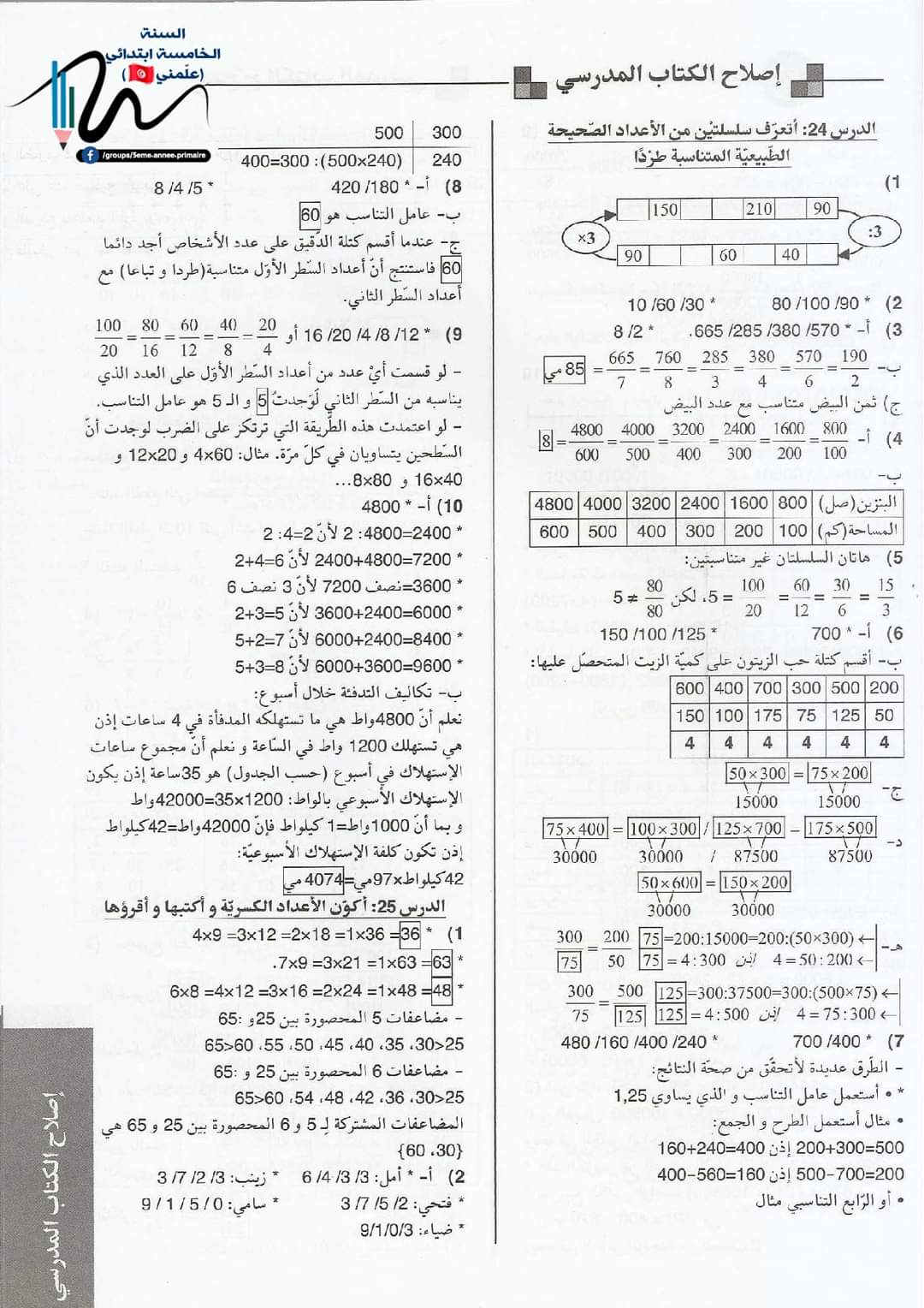 سنة خامسة المدرسة التونسية