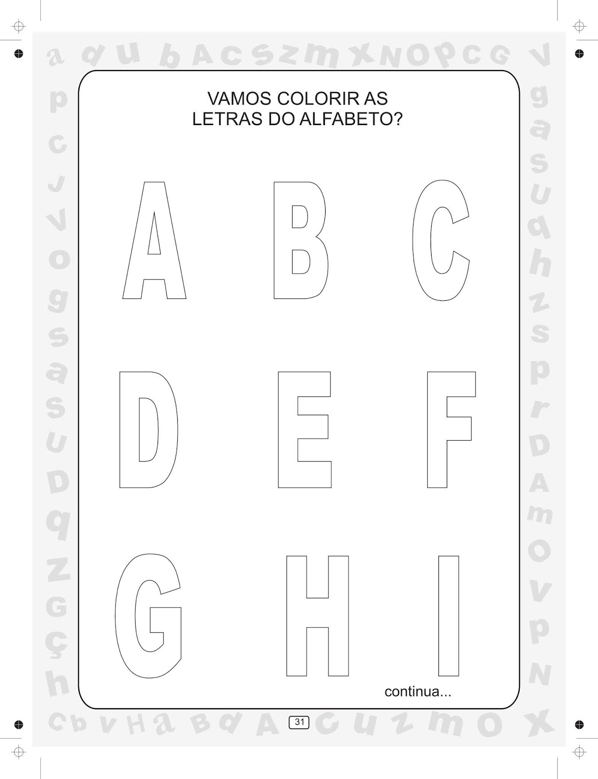 Portuguese alphabet activity ~ Atividade para imprimir
